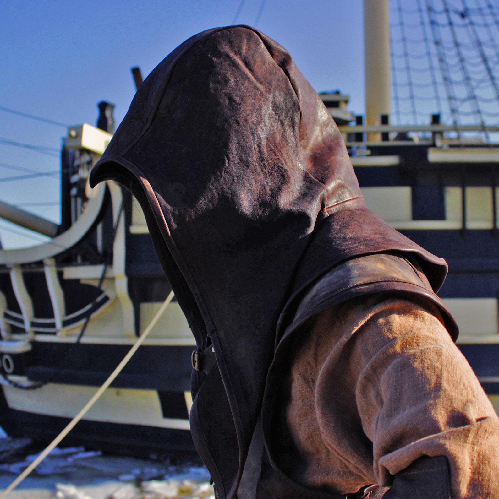 Assassin's creed hood cosplay costume leather armor | Etsy