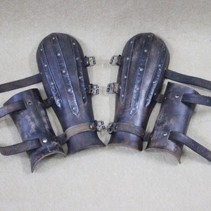 Viking Leather Bracers Medieval Larp and Sca Arm Armor | Etsy