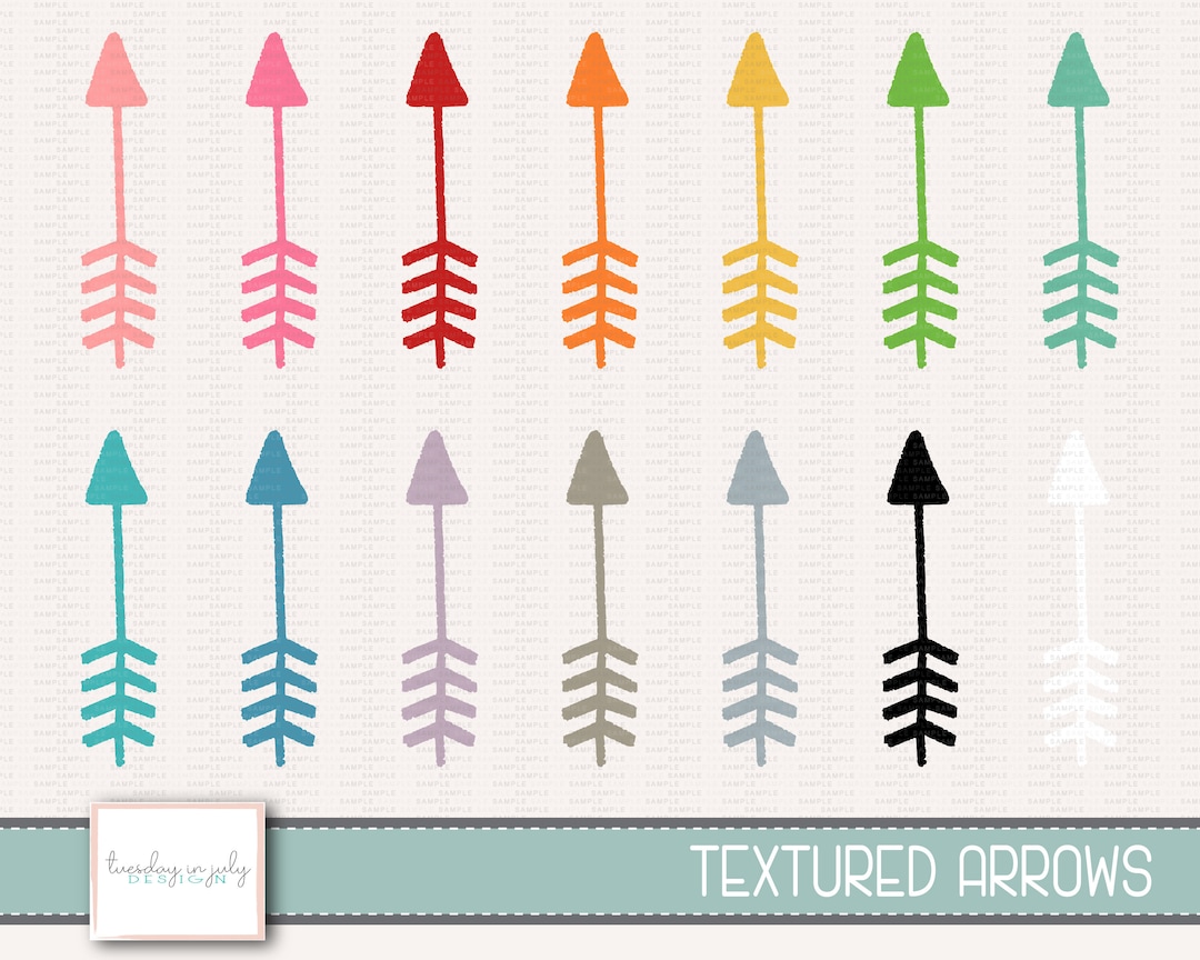 Textured Arrow Clipart Set – Hand Drawn Arrows, Commercial Use (digital ...