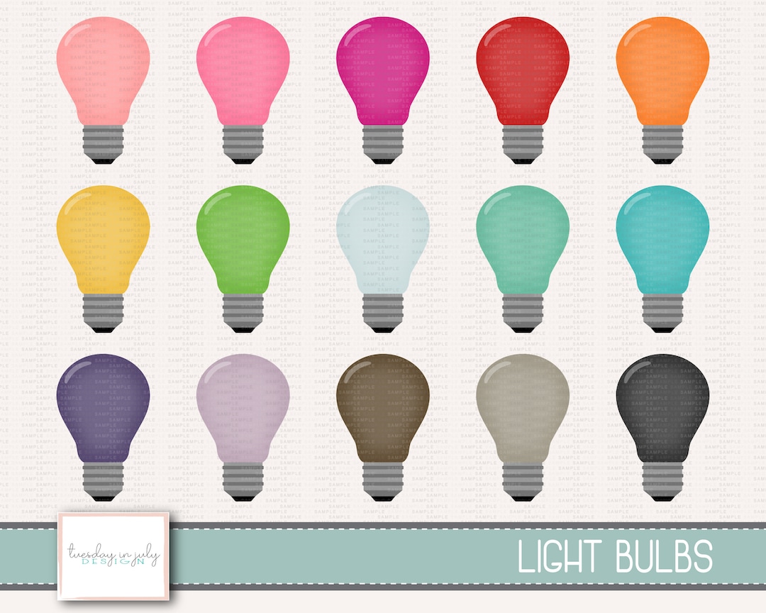 Light Bulb- Light Bulbs- Light- Bulb- Clipart Set, Commercial Use ...