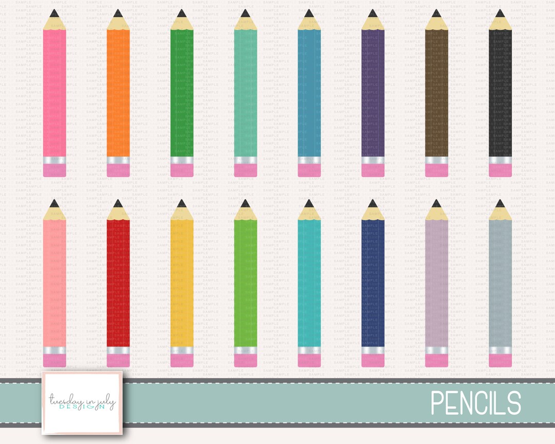 Pencils-school Supplies- Clipart Set, Commercial Use, Instant Download ...
