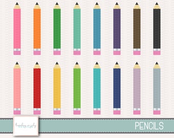 Colored Pencils Clip Art Rainbow Pencils Clipart Pencil - Etsy
