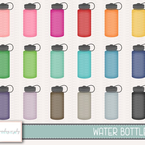 Water Bottle Clipart Set Commercial Use Instant Download - Etsy