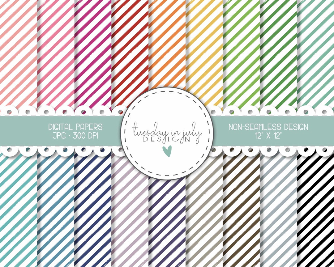 Grungy Stripe Paper Pack, Scrapbook Backgrounds (digital Download) - Etsy