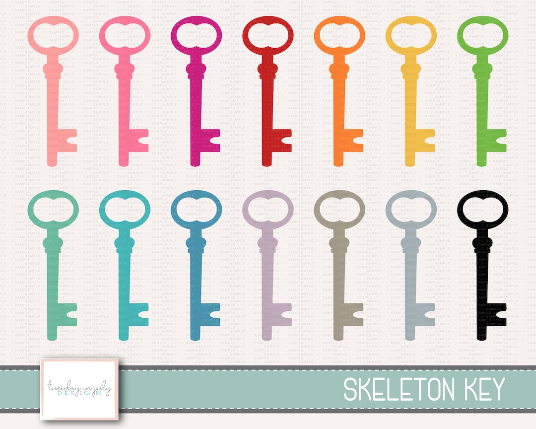 Skeleton Key, Key, Keys, Clipart Set, Hand Drawn, Clipart, Commercial ...