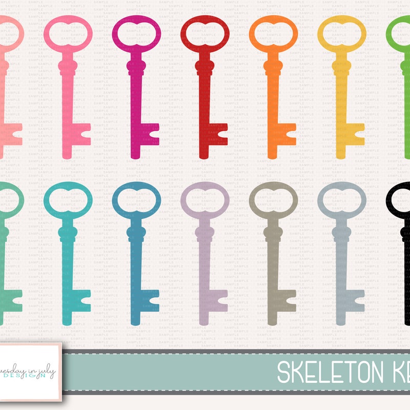 Skeleton Key Clipart - Etsy