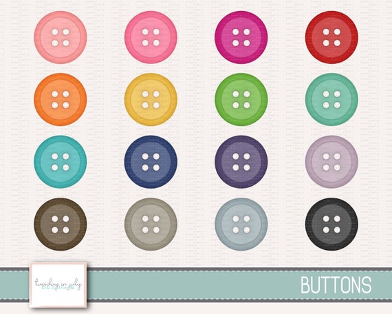Buttons Clip Art-clipart Set Commercial Use Instant - Etsy UK