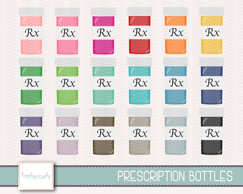 Prescription Bottle-pill Bottle Clipart Set, Commercial Use, Instant ...