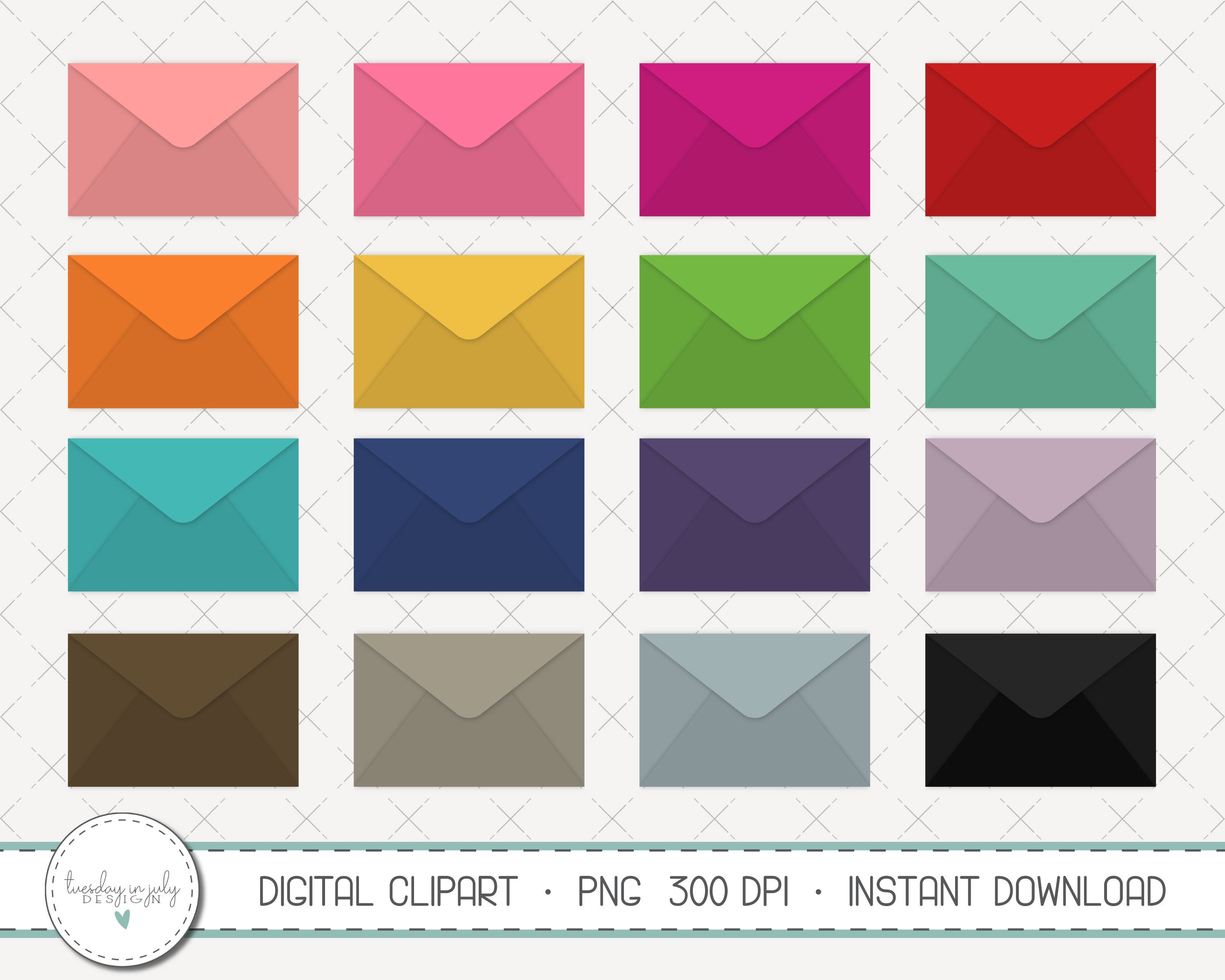 Envelope-mail-letter-clipart Set, Commercial Use, Instant Download ...