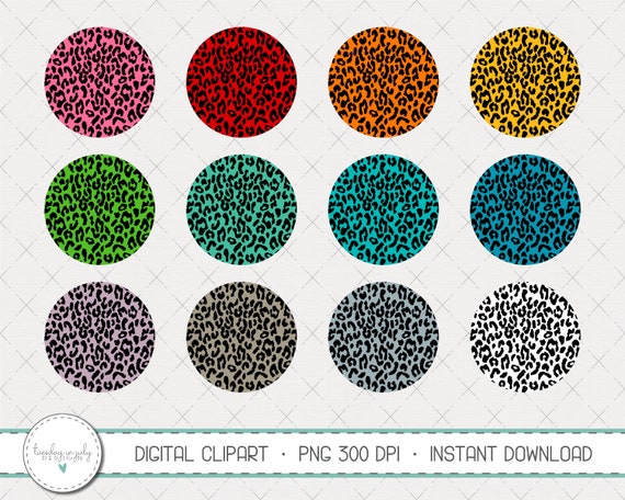 Leopard Print Circles Clip Art Set Circle PNG Leopard Print - Etsy