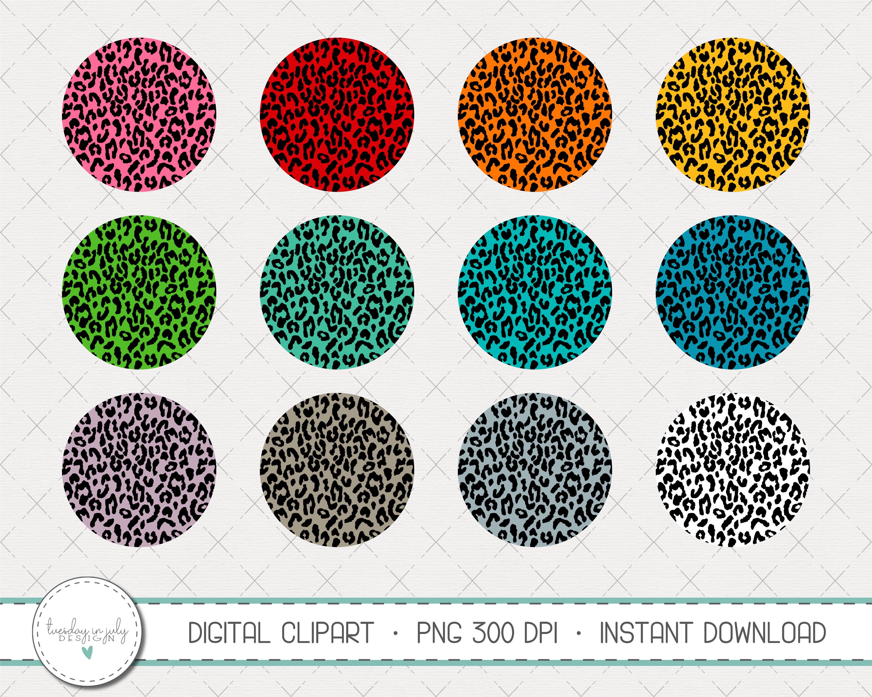 Leopard Print Circles Clip Art Set, Circle PNG, Leopard Print Circle ...