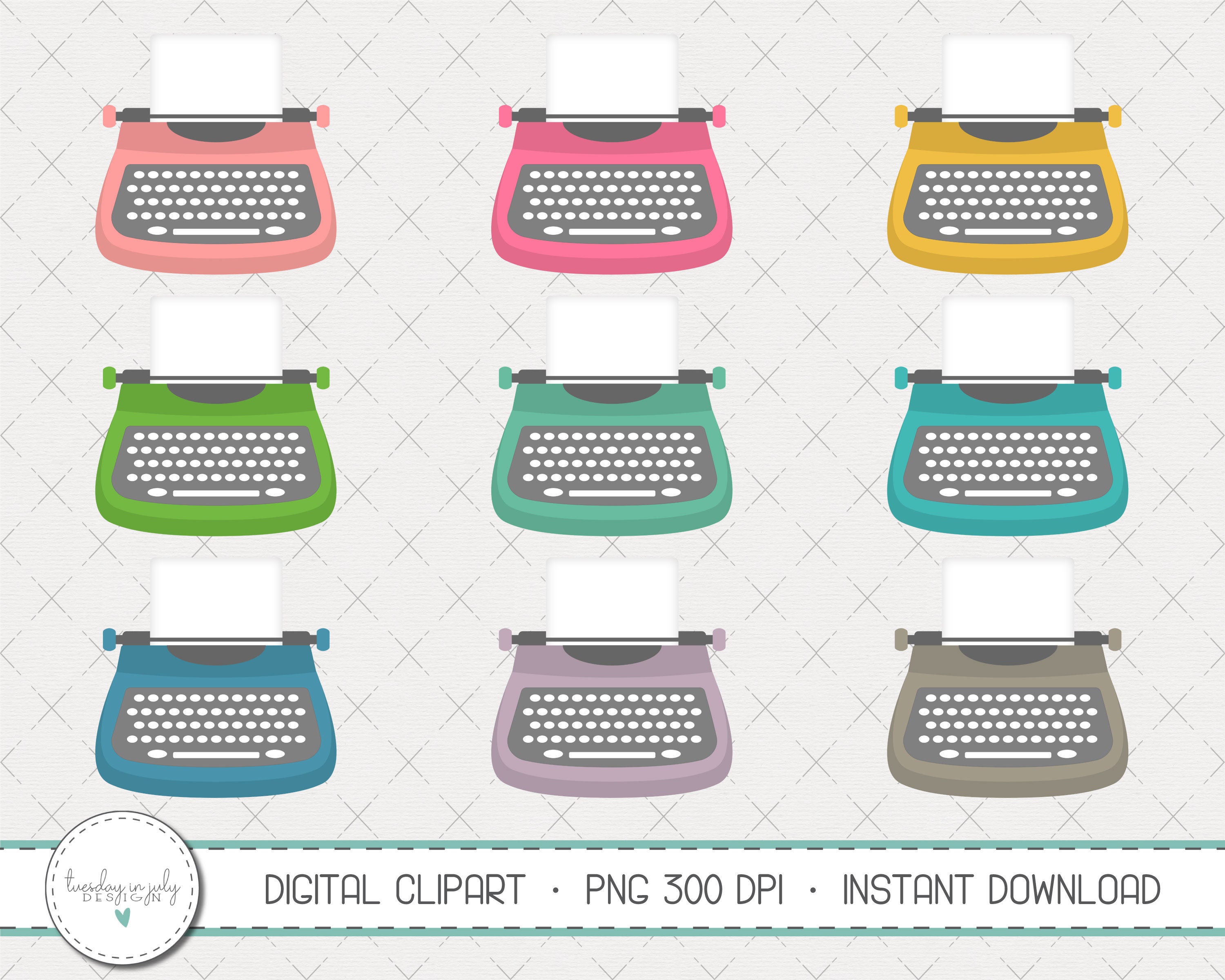 Typewriter Clipart Set Typewriters Commercial Use Instant | Etsy