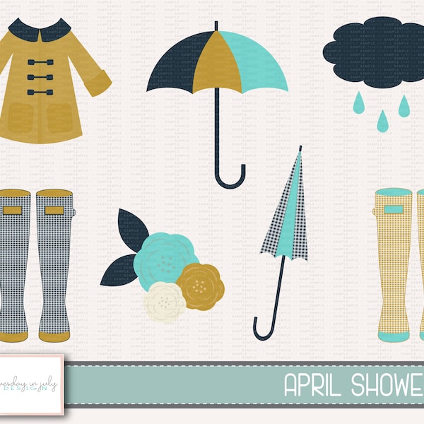 April Shower Clipart - Etsy