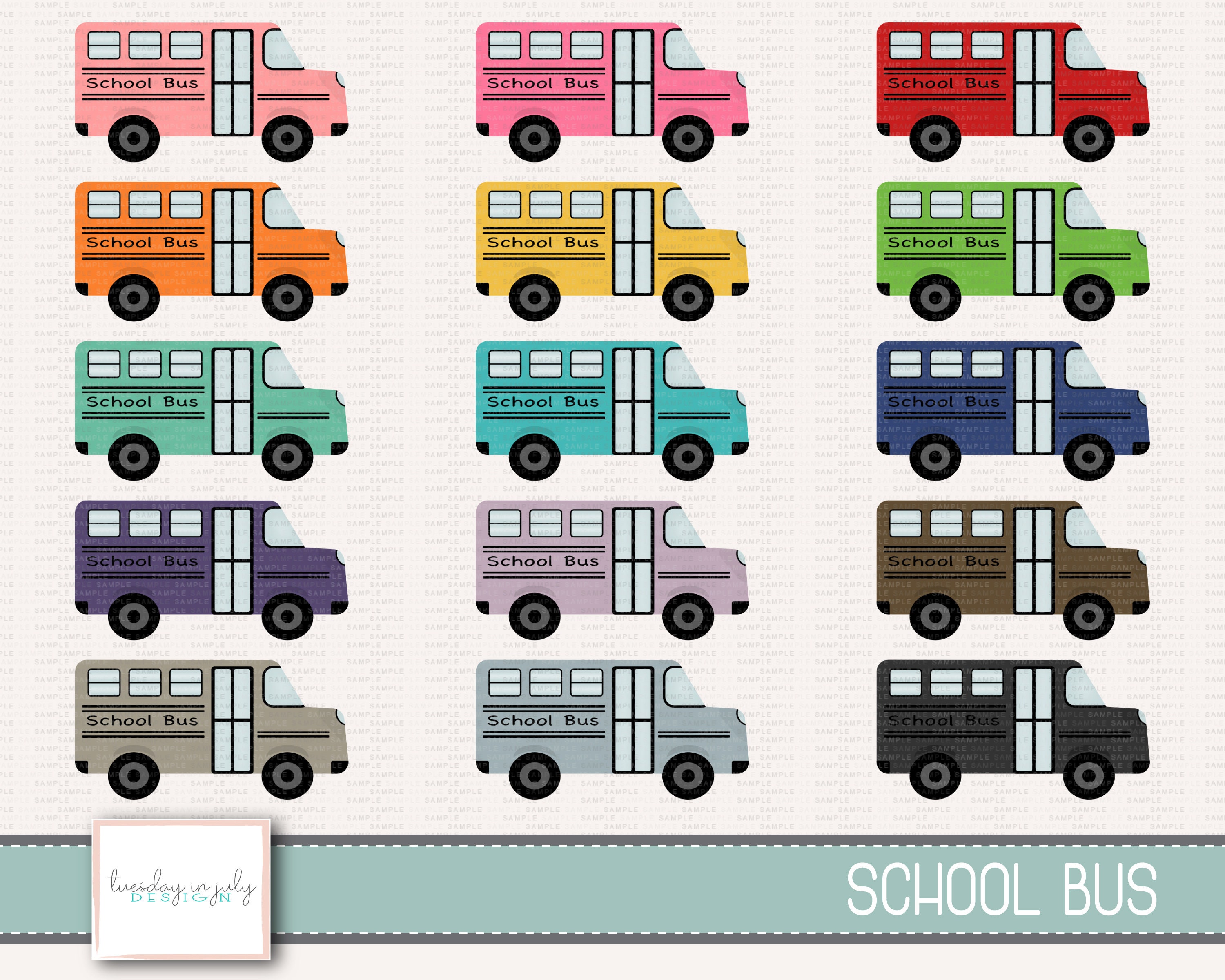 School Bus Bus School Buses Clipart Set Commercial Use - Etsy