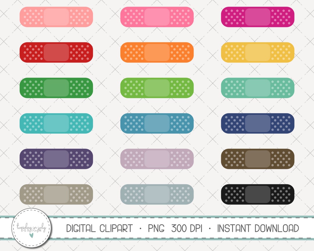 Bandage Clipart Set, Adhesive Bandage, Bandages, Commercial Use ...
