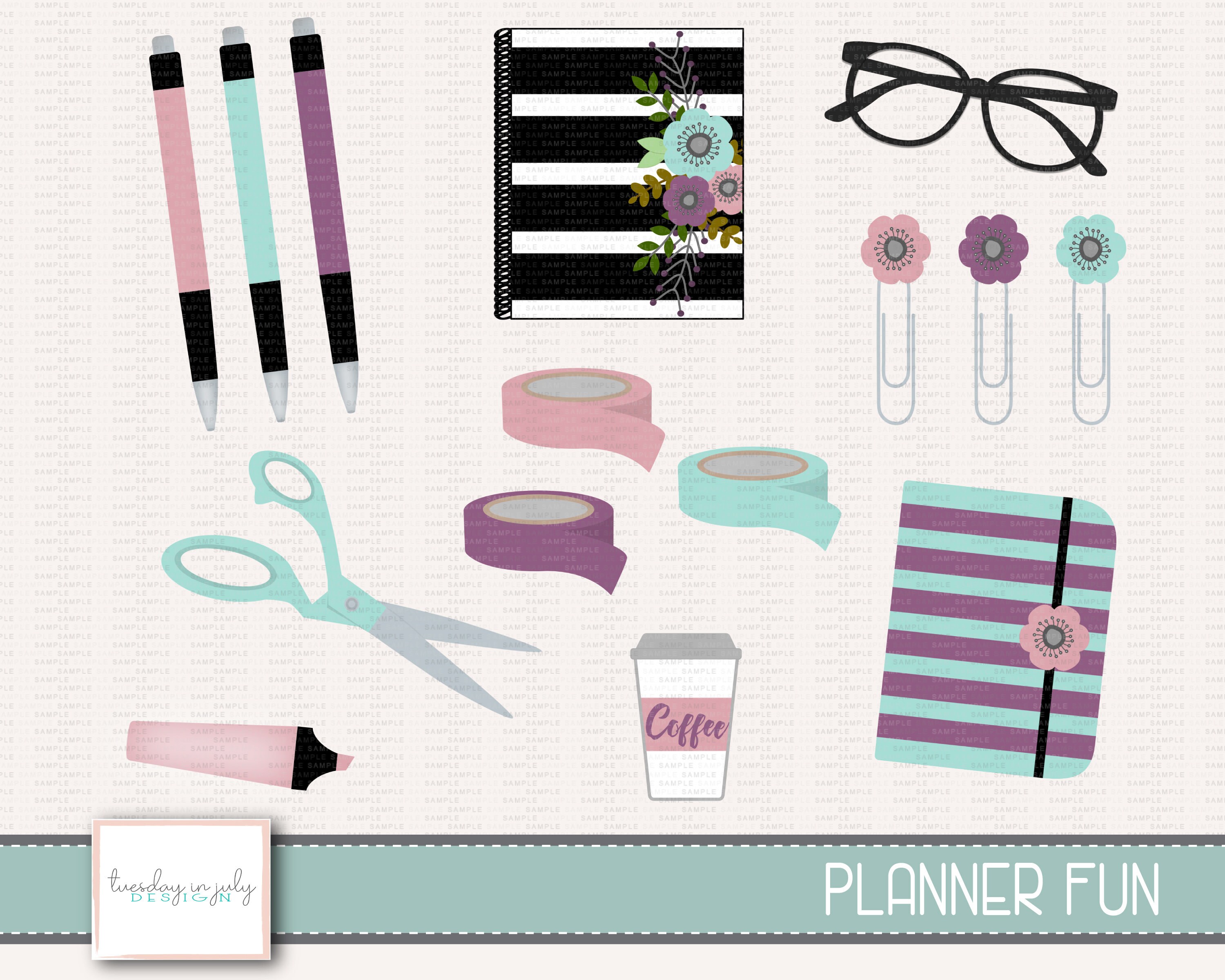 Planner-Planning-Planner Fun- Conjunto de imágenes prediseñadas, uso ...