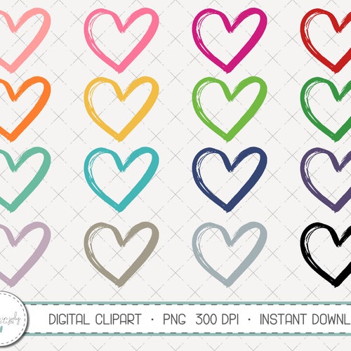 Watercolor Heart Clipart Set Hearts Pastel Commercial Use - Etsy