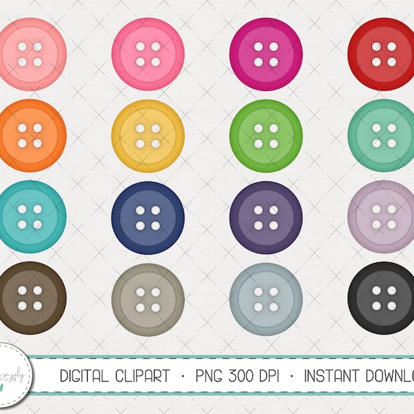 Buttons Clip Art - Etsy