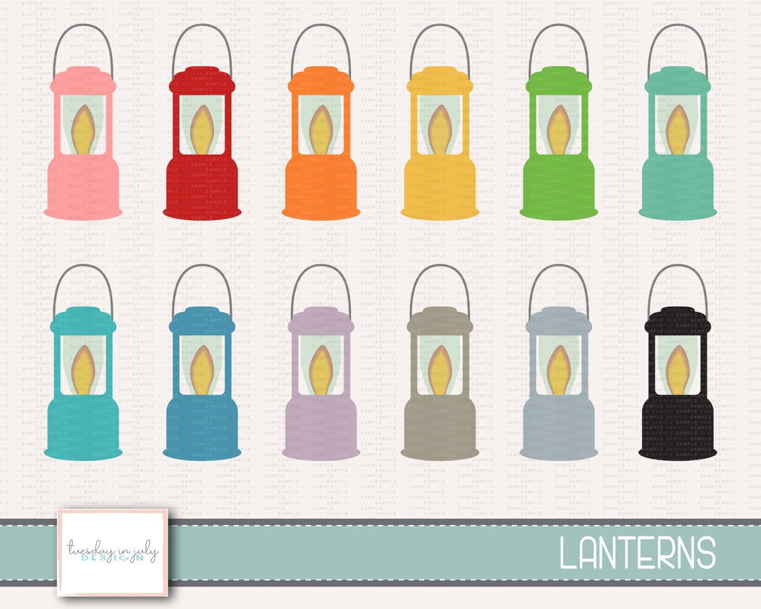 Lantern- Lanterns- Camping- Lights- Clipart Set, Commercial Use ...