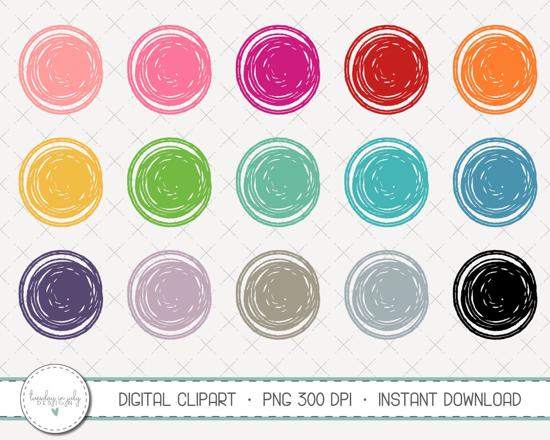 Swirly Dots Clipart Set, Circles, Dots, Commercial Use, Instant ...