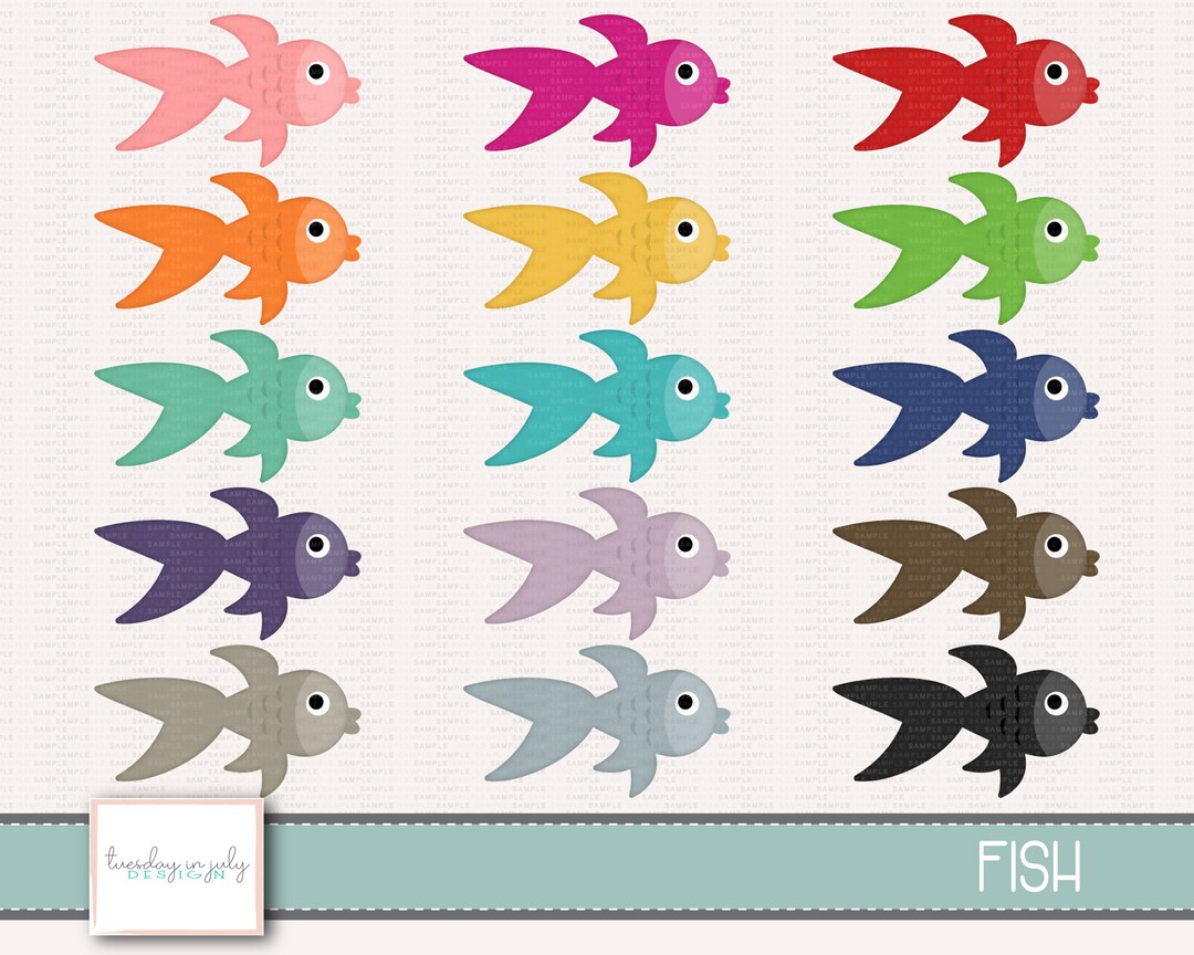 Fish- Goldfish Clip Art- Pet Fish- Clipart Set, Commercial Use, Instant ...