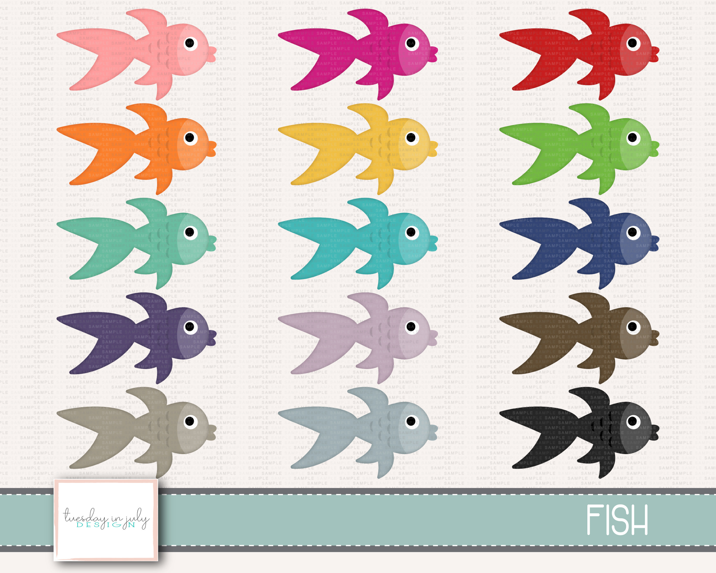 Fish Goldfish Clip Art Pet Fish Clipart Set Commercial | Etsy