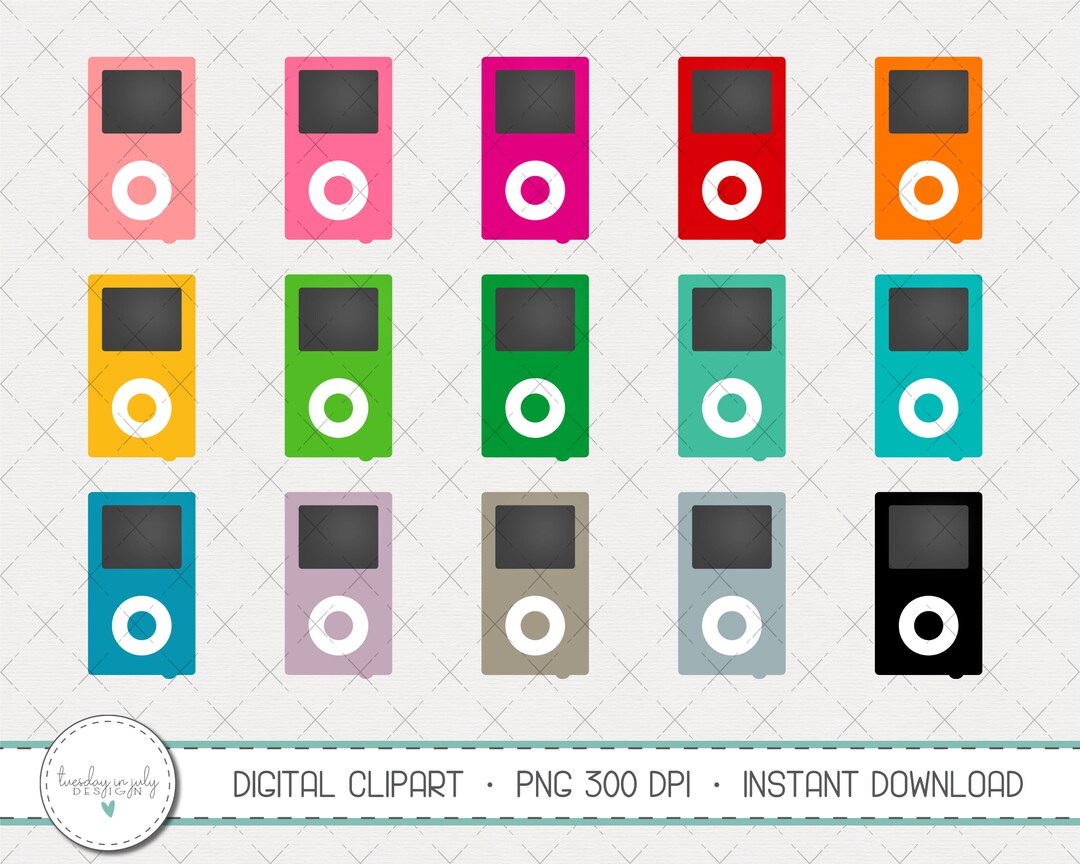 MP3 Player Clipart Set, MP3 Player Clipart, Music Clipart, Clipart ...