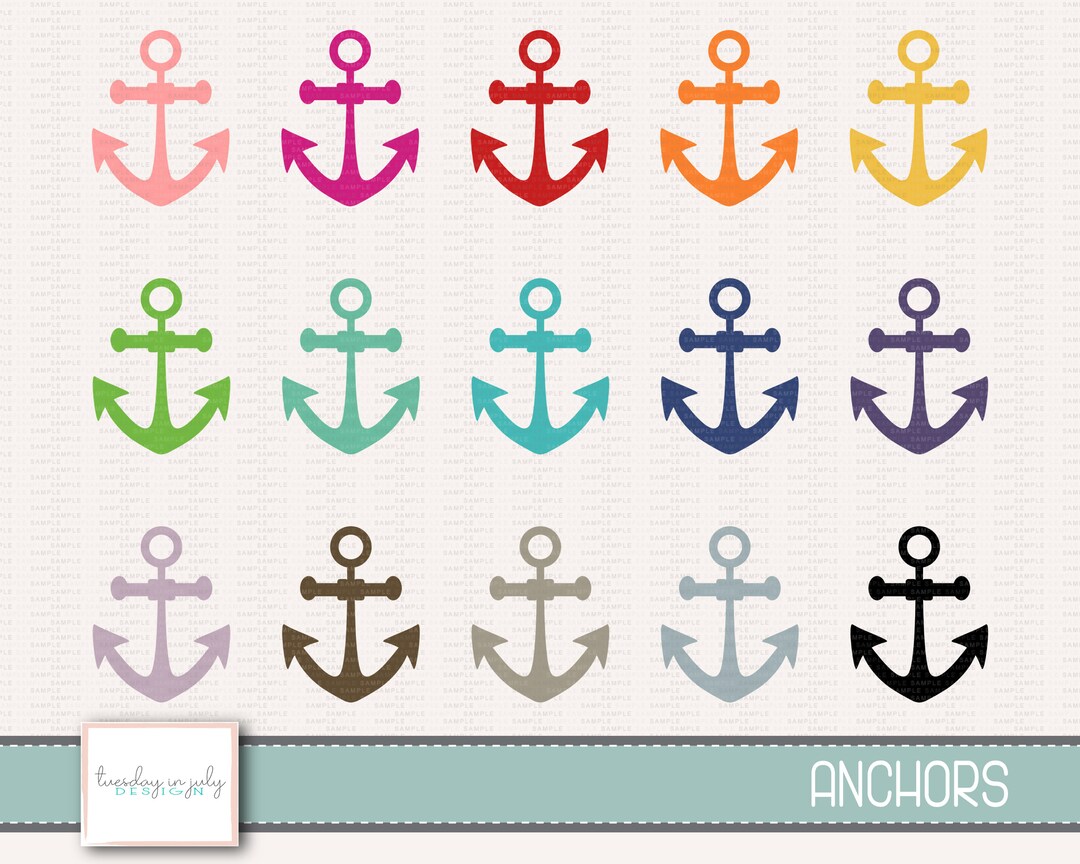 Anchor- Anchors- Nautical- Clipart Set, Commercial Use, Instant ...