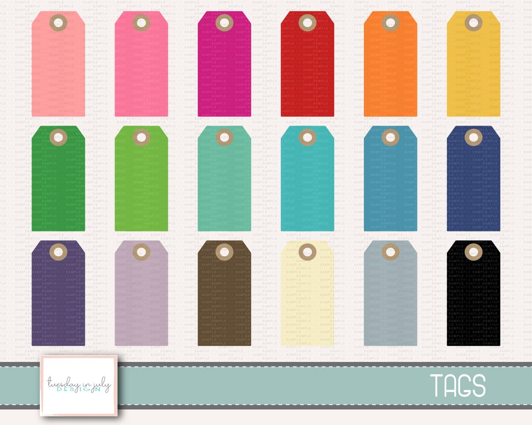 Colorful Gift Tag Clipart Set – Commercial Use (digital Download) - Etsy