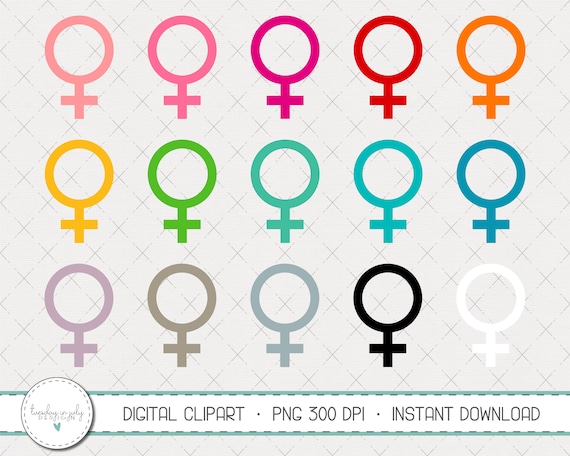 Female Symbol Clipart Set Female Symbol PNG Female Clipart | Etsy