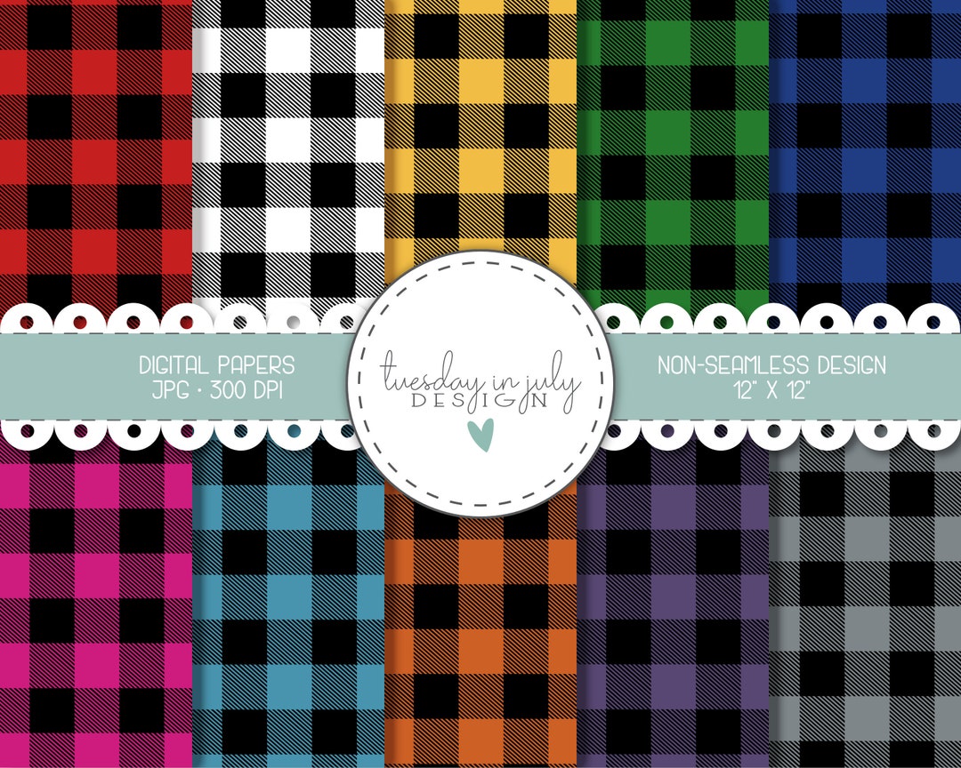 Buffalo Plaid Digital Paper- Plaid- Digital Papers, Scrapbook Papers ...