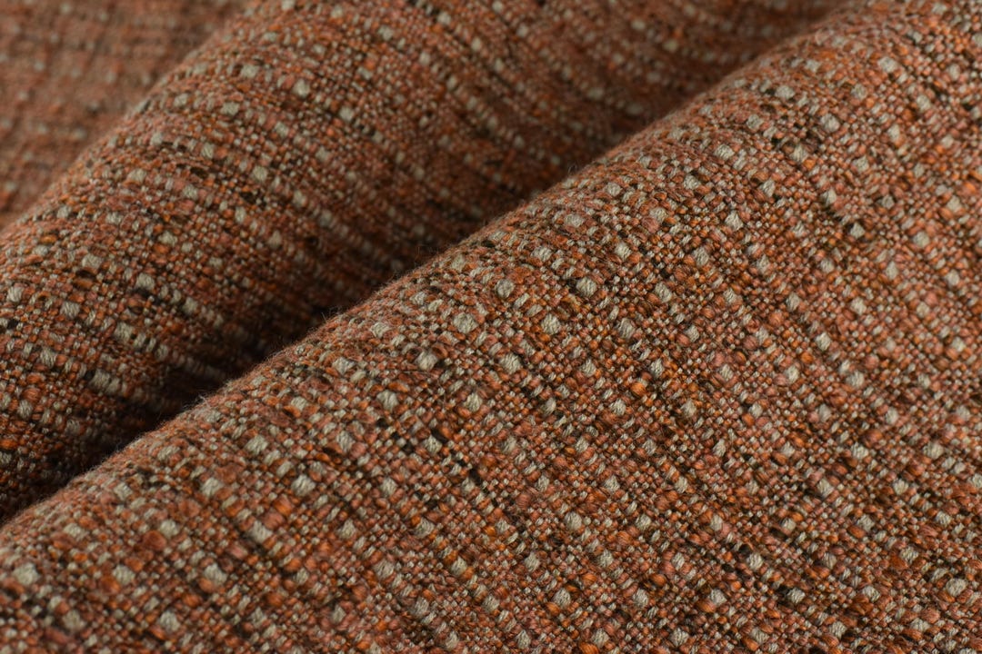 Extra Heavy Weight Wool Linen Blend Rust Brown Upholstery Fabric for ...
