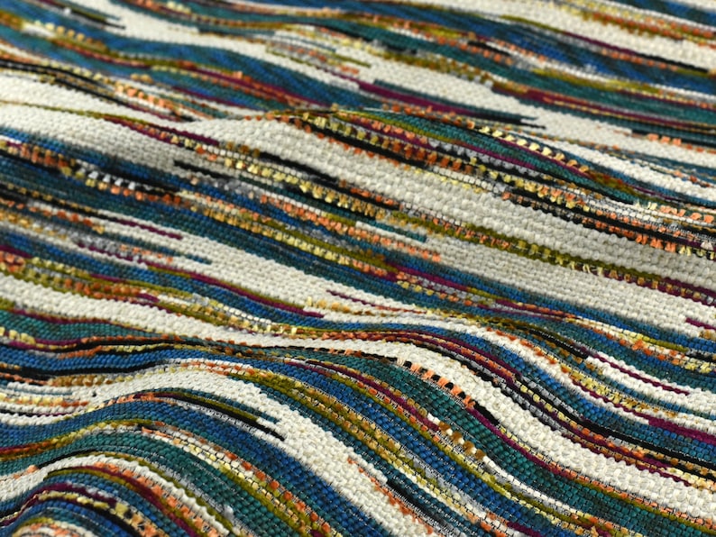 Multi-colored Modern Wool Blend Tweed Design Abstract Stripe Upholsetry ...