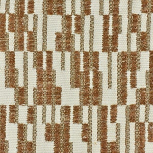 Rust Brown Abstract Geometric Stripe Linen Blend Upholstery Fabric ...
