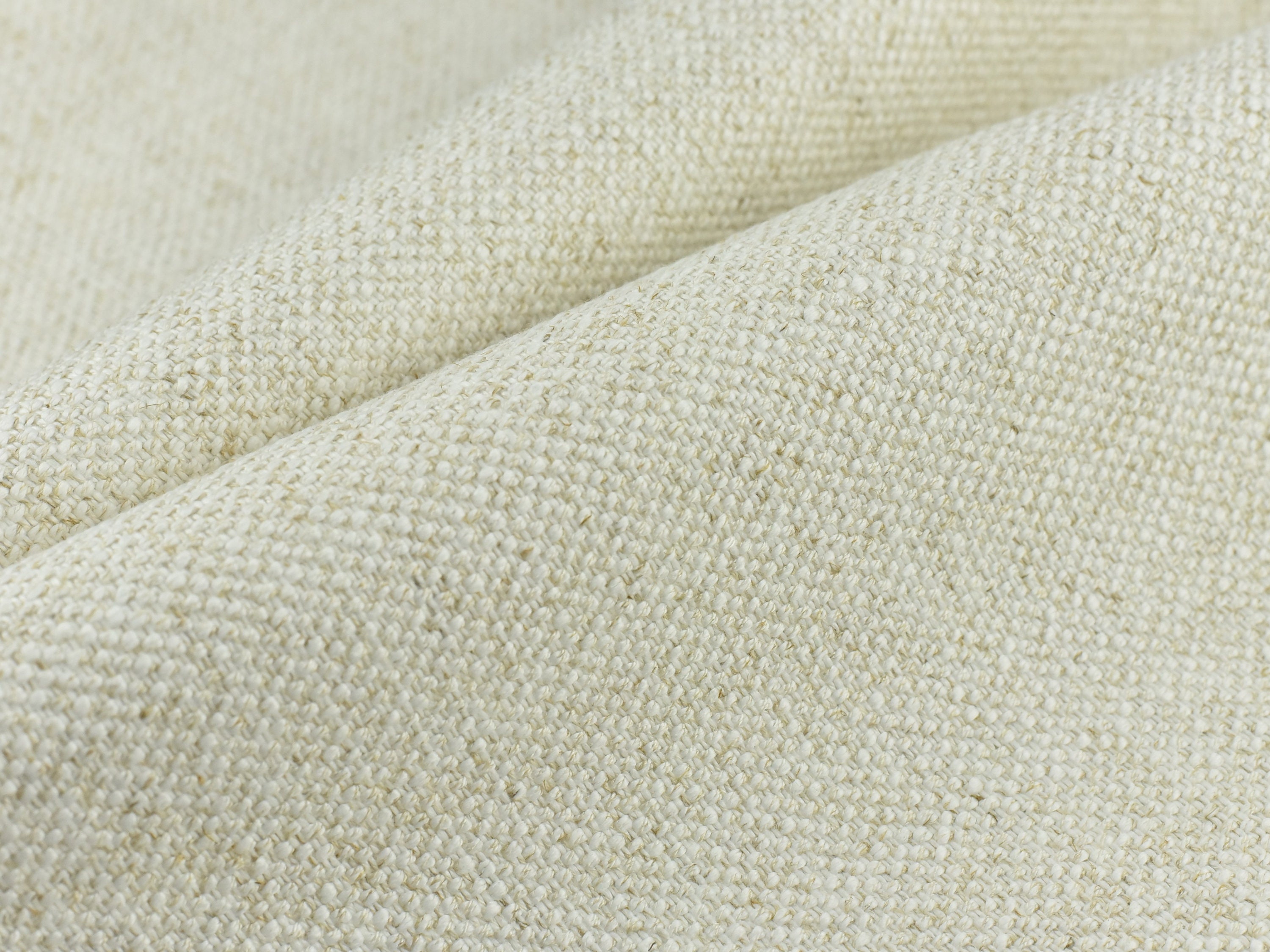 Designer Heavy Weight Stain Resistant Cream Linen Blended Upholstery ...