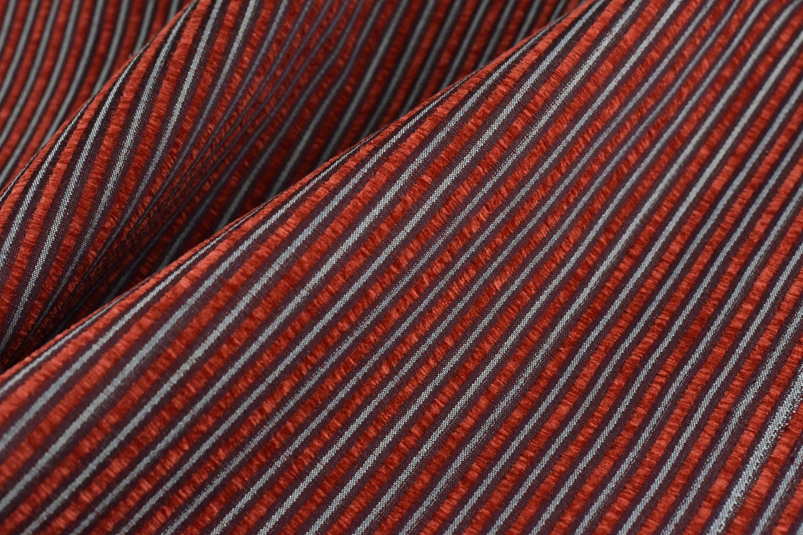 Retro Red Verticle Chenille Stripe Pattern Wovens Solids Upholstery ...
