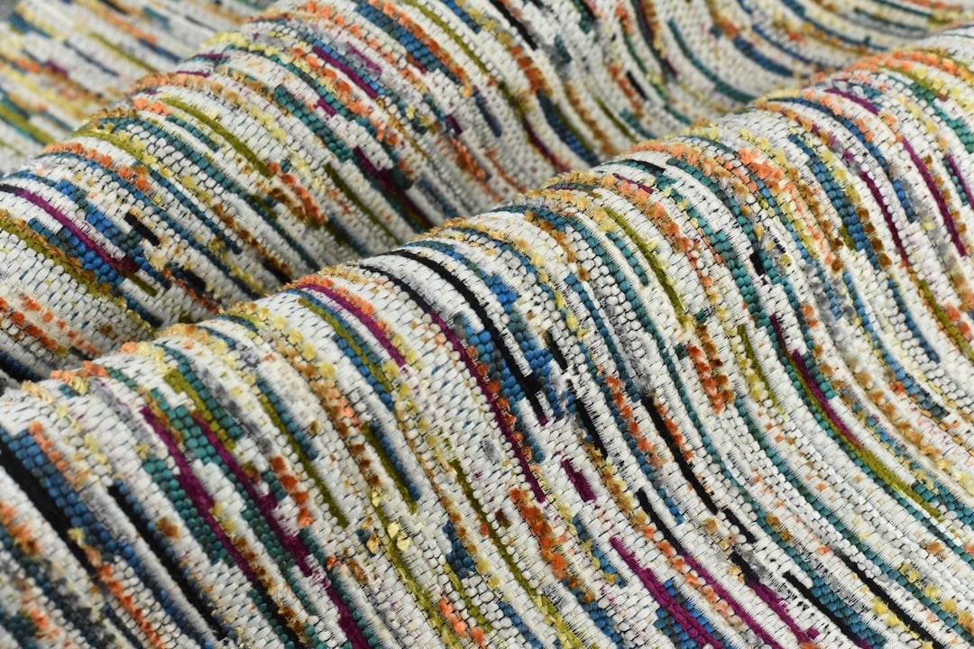 Multi-colored Modern Wool Blend Abstract Stripe Upholsetry Fabric and ...