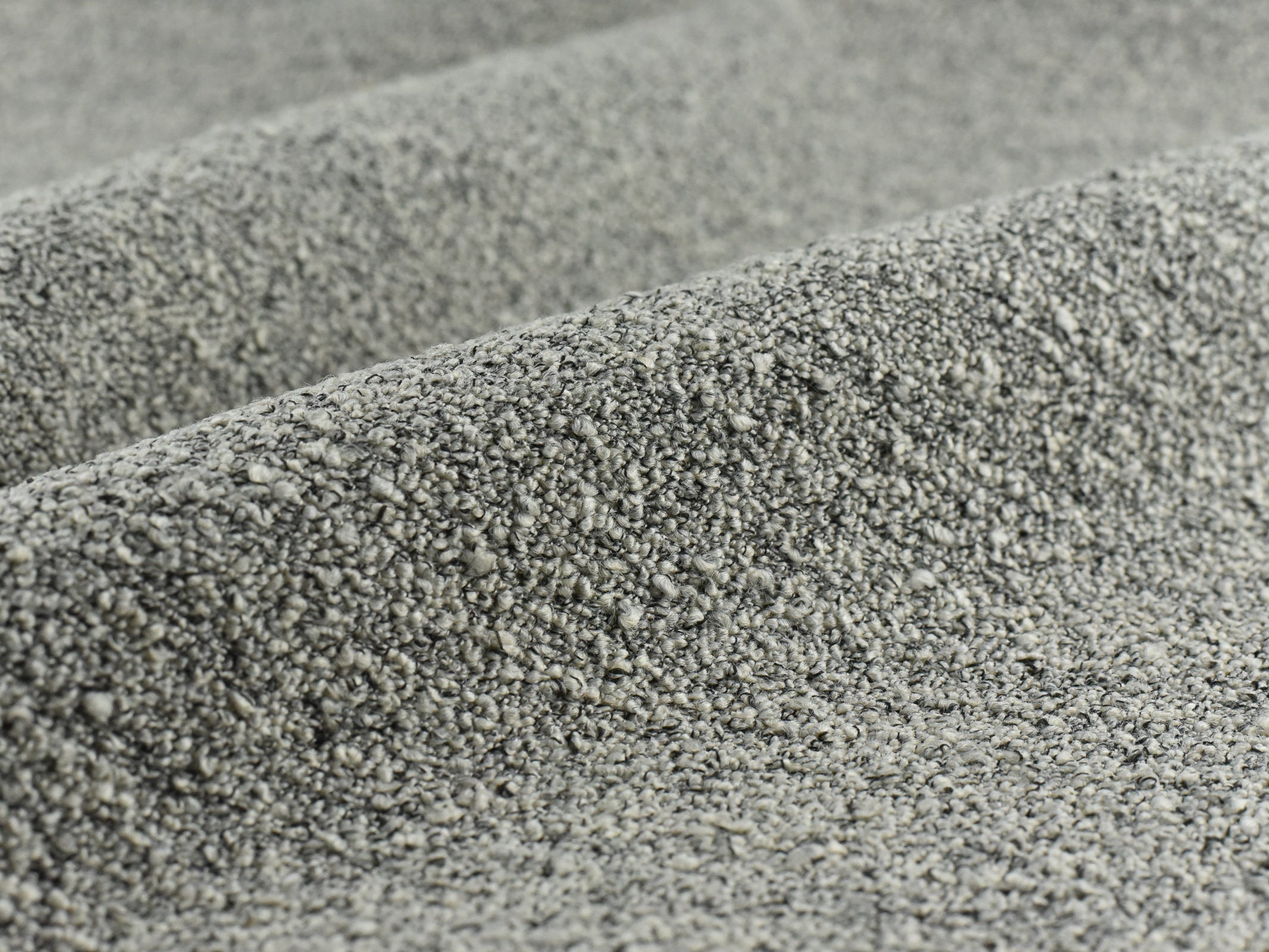 Grey Wool Blend Boucle Fabric Terry Loop Upholstery Fabric by the Yard ...