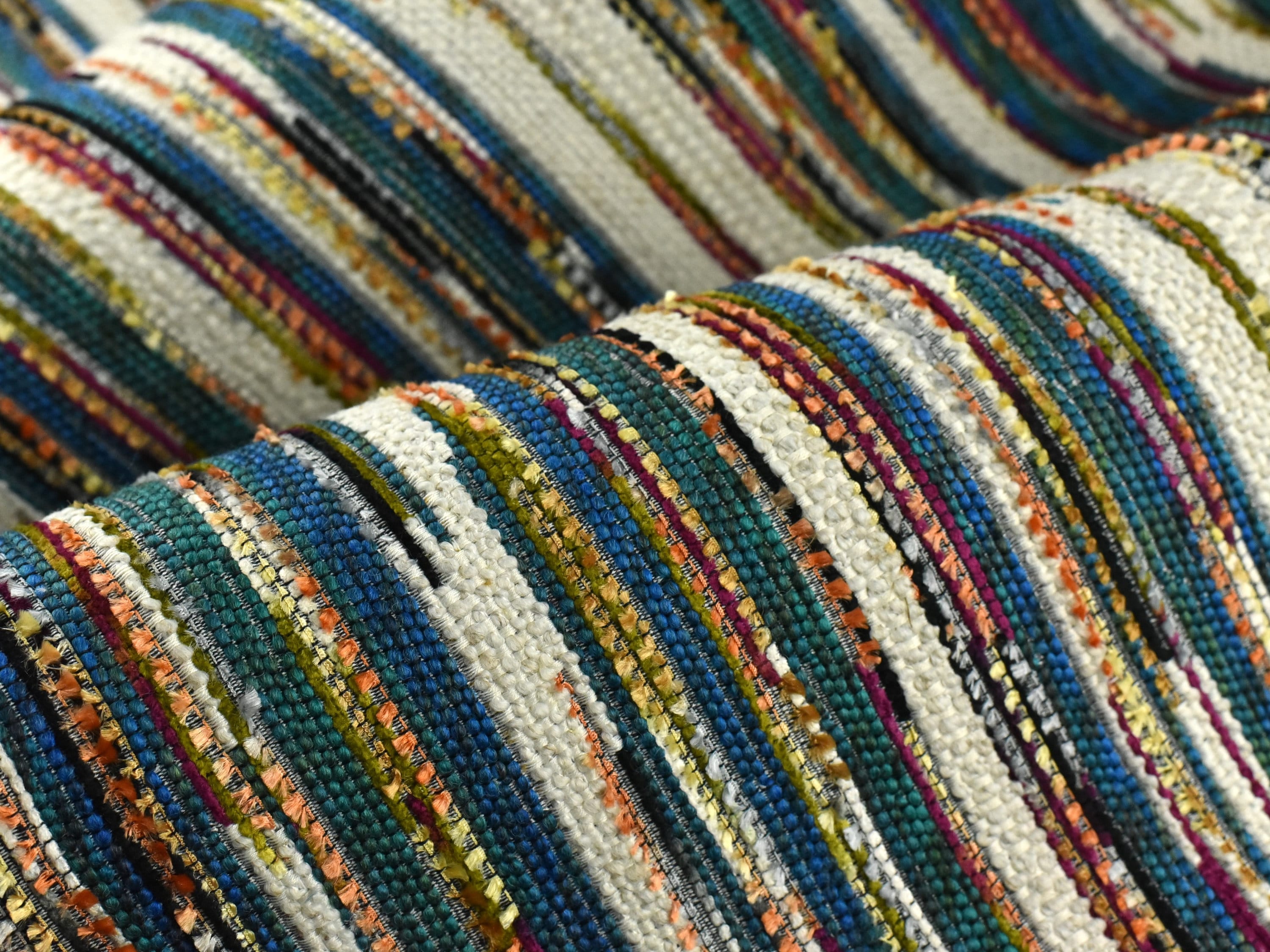 Multi-colored Modern Wool Blend Tweed Design Abstract Stripe Upholsetry ...