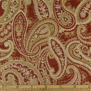 Vintage Chenille Jacquard Paisley Floral Upholstery Fabric for Sofa ...