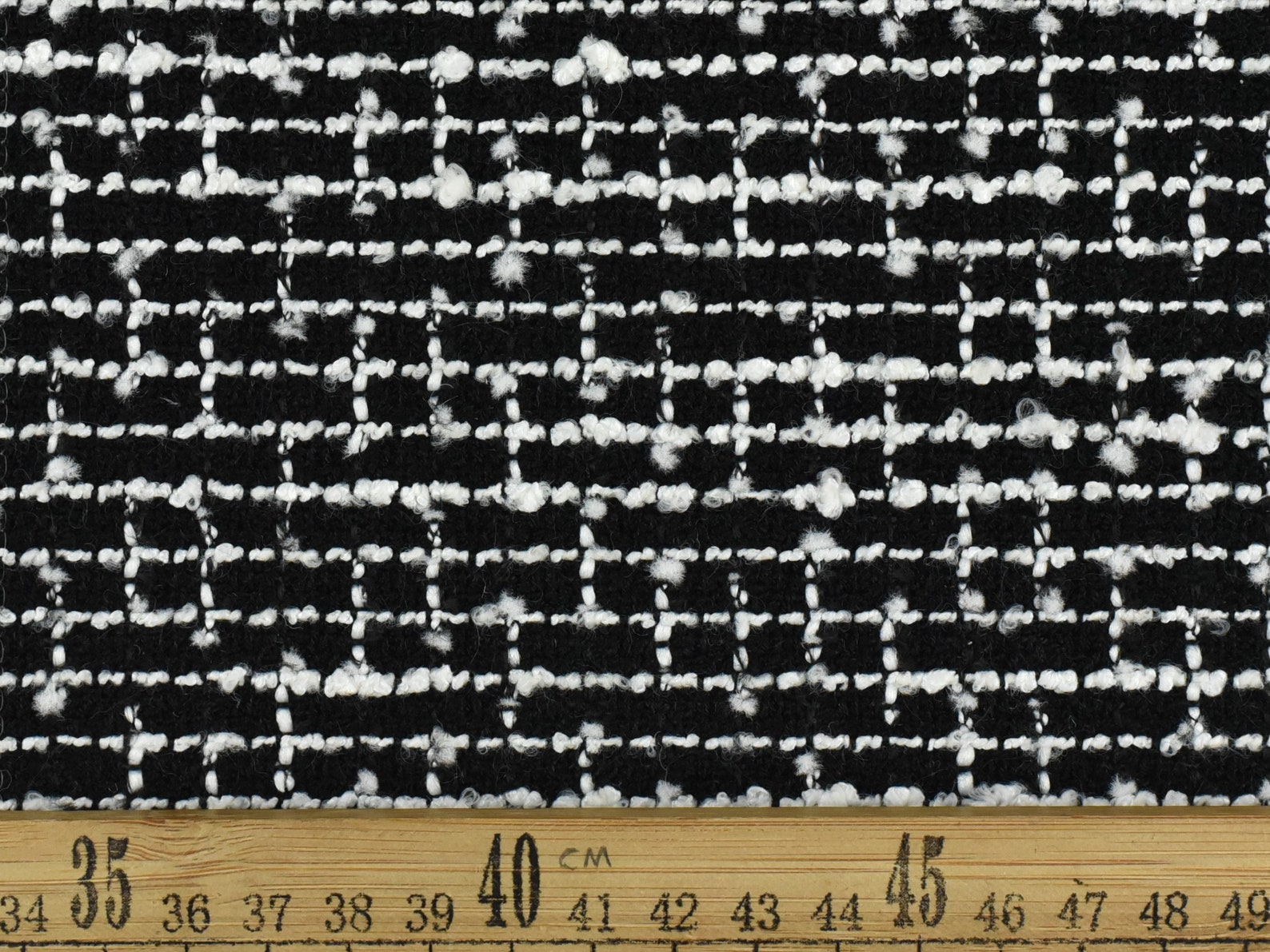 Black and White Tweed Design Textured Boucle Upholstery Fabric for ...
