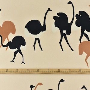 African Ostrich Print Velvet Upholstery Fabricheavy Weight Large Wild ...
