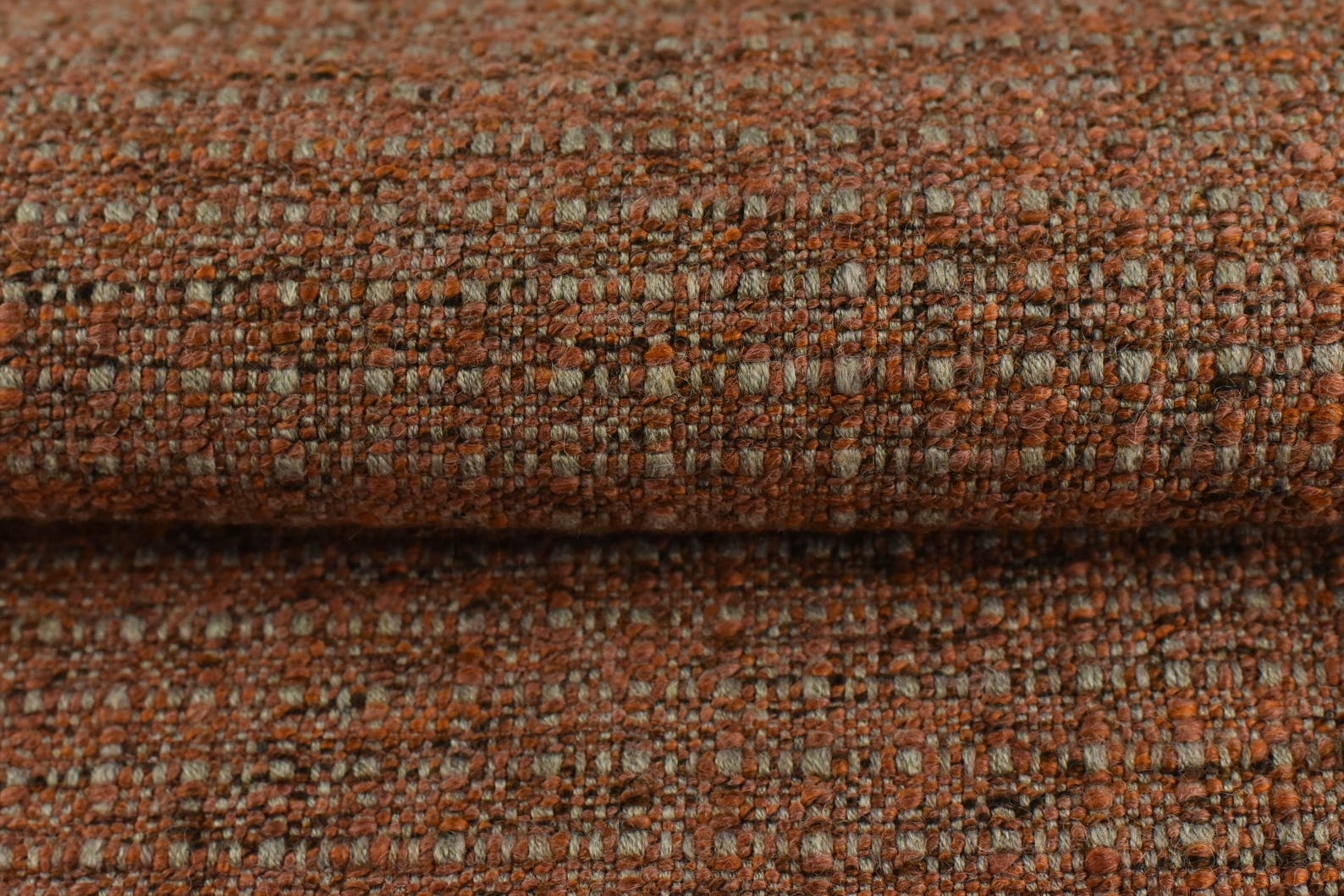 Extra Heavy Weight Wool Linen Blend Rust Brown Upholstery Fabric for ...