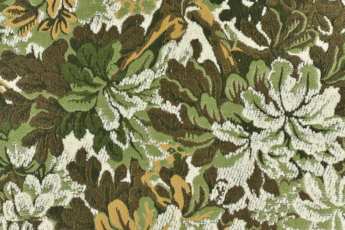Heavy Weight Vintage Green Floral Jacquard Upholstery Fabric for Chair ...