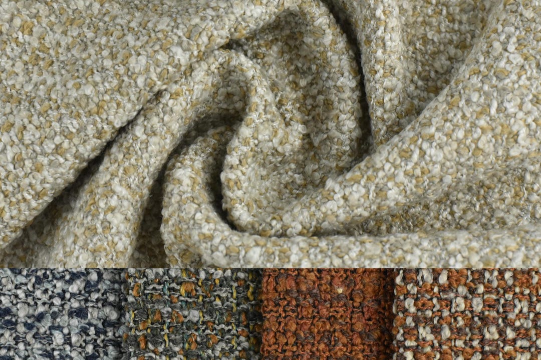 Extra Heavyweight Wool Blend Multi Color Boucle Upholstery Fabric for ...