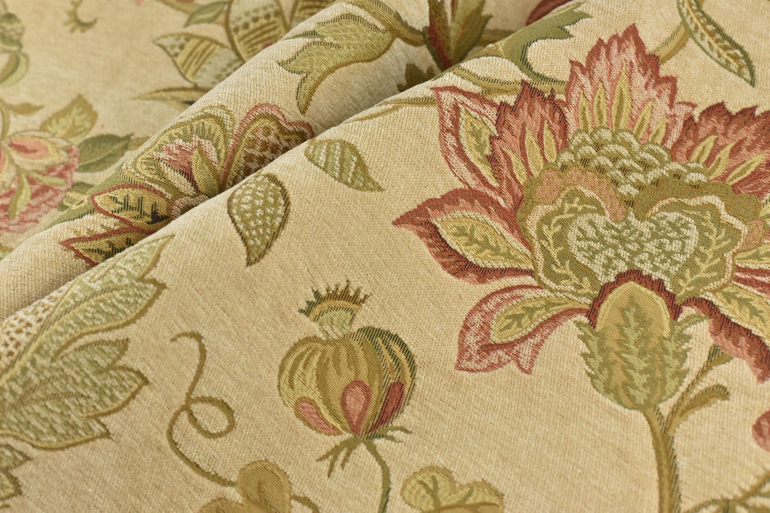 MCM Vintage Chenille Jacquard Floral Upholstery Fabric for Cushion ...