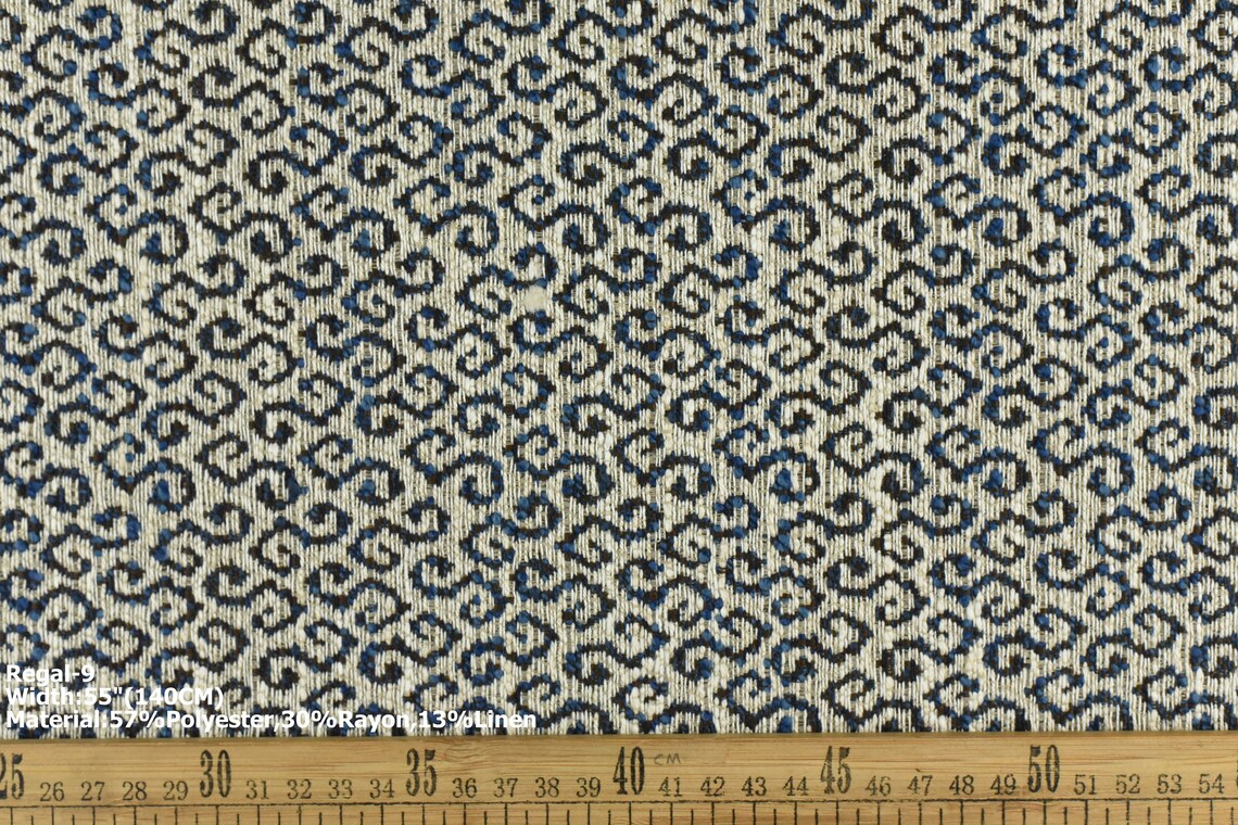 Vintage Foral Geometric Pattern Traditional Design Cotton Linen Blend ...
