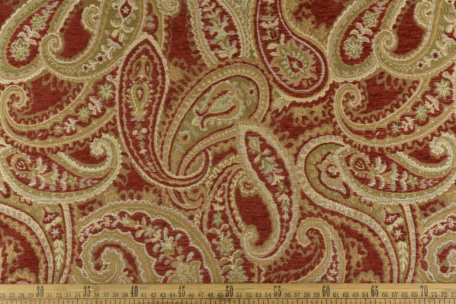 Heavy Weight Vintage Paisley Floral Jacquard Chenille Upholstery Fabric ...