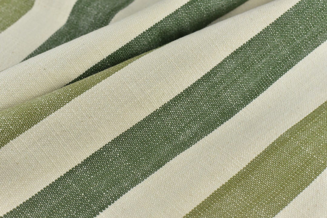 100 Pure Cotton Vintage Green Stripe Acquard Upholstery and Drapery ...