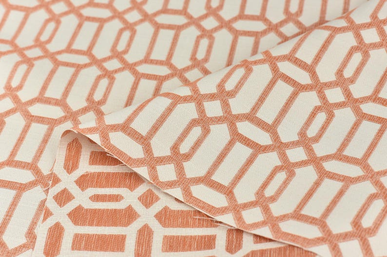 Vintage Fretwork Geometric Jacquard Home Decor Fabric for Chair Drapery ...